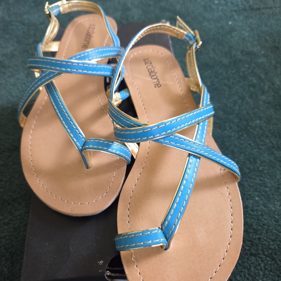 Liz Claiborne | Shoes | Liz Claiborne Blue And Tan Sandals | Poshmark